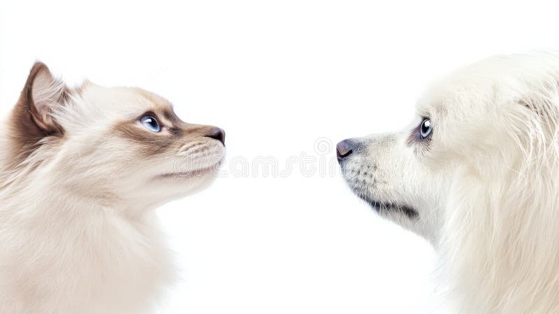 Two Dogs Face Each Other with Curious Expressions in a Bright and ...