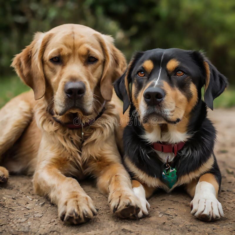 Dogs with love together stock illustration. Illustration of camera ...