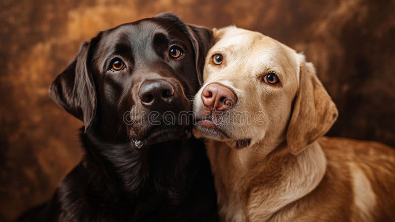 Two Dogs Portrait.Side by Side Stock Illustration - Illustration of ...