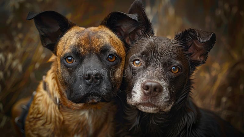 Two Dogs are Posing for the Camera Stock Photo - Image of snout ...
