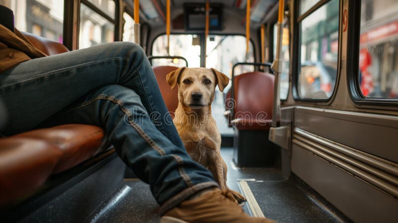 Two Dogs Sitting Inside a Bus Next To Each Other, in Front of the ...