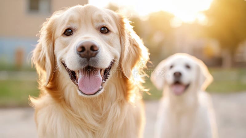 Two Dogs are Standing Next To Each Other in the Sun, AI Stock Image ...