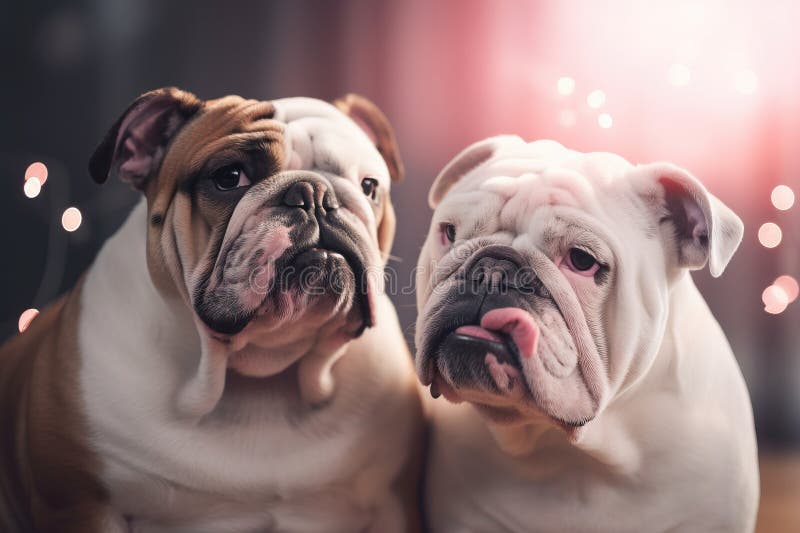 Two Dogs are Standing Next To Each Other on a Table Stock Illustration ...