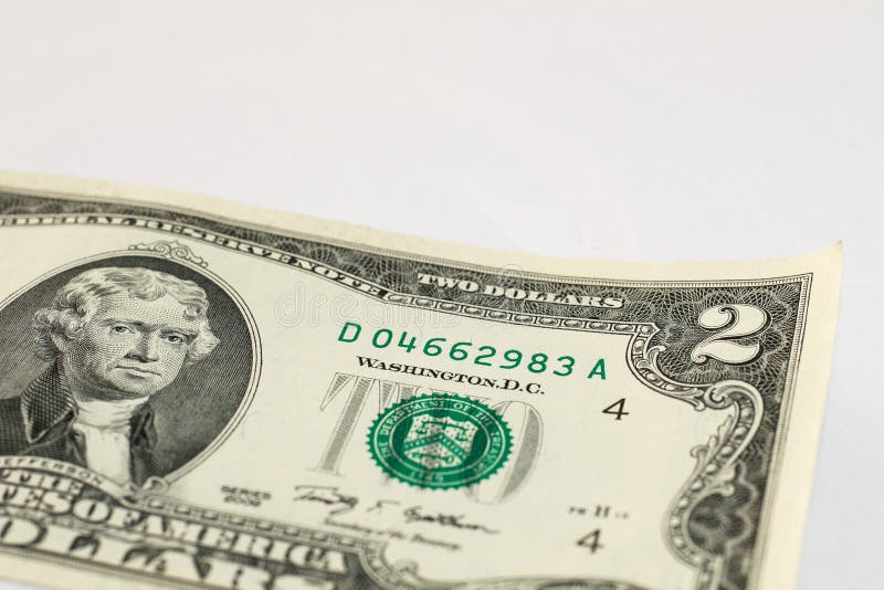 Two dollar bill stock image. Image of shallow, finance - 96287901