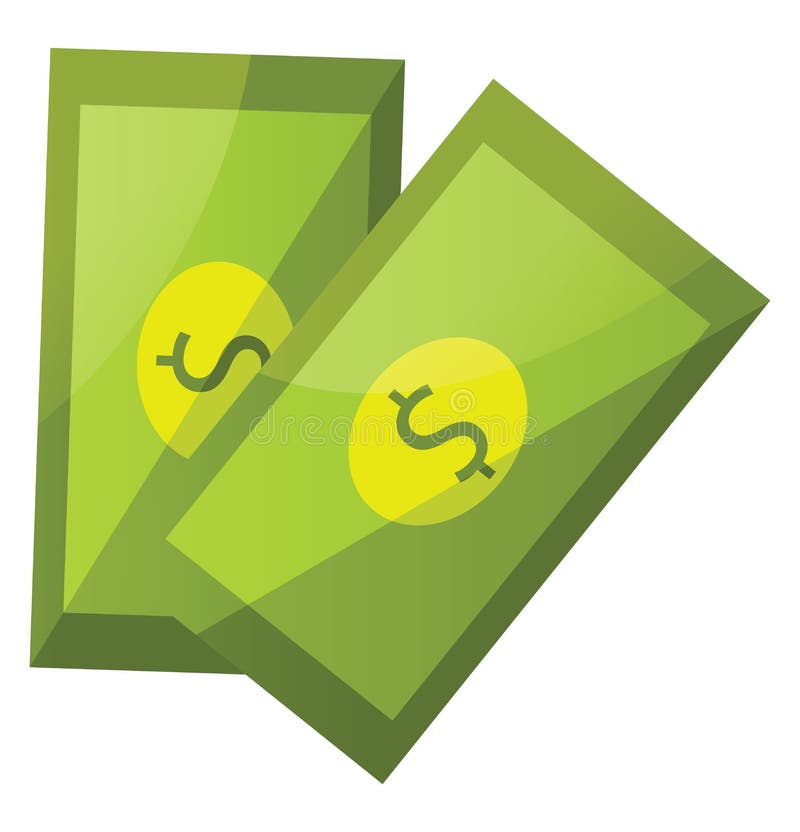 Two Dollar Bills Vector Illustration on a Stock Vector - Illustration ...