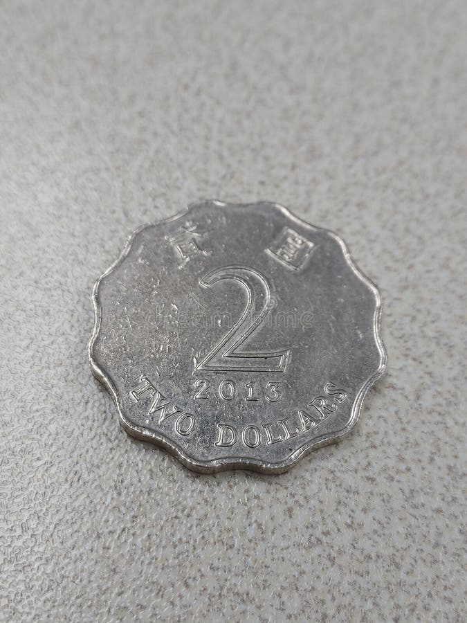A Two Dollar Coin of Hong Kong Stock Image - Image of five, currency ...