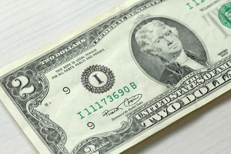 Money Photo. Two Dollars with One Note Stock Photo - Image of number ...