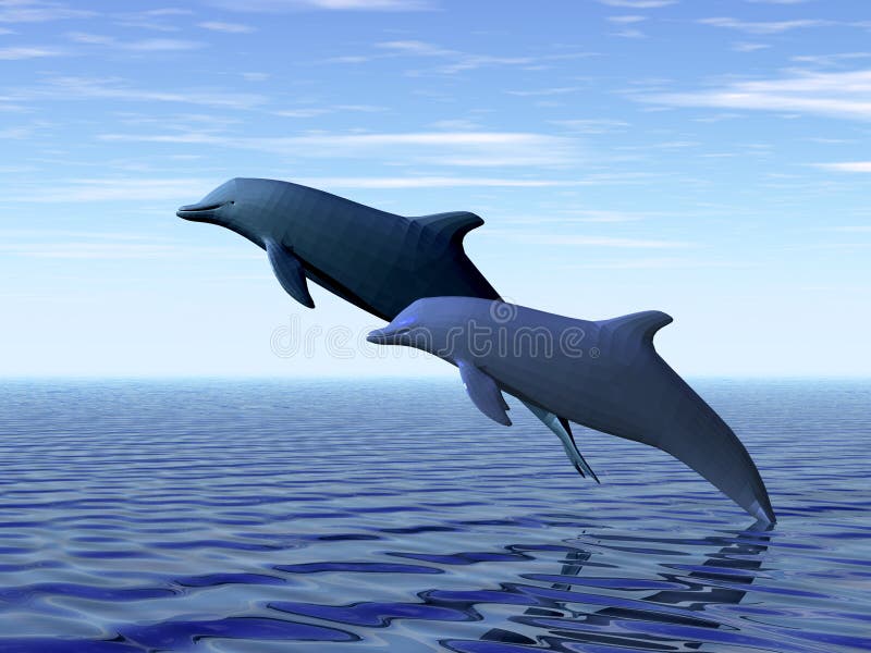 Two dolphins stock illustration. Illustration of wildlife - 340953