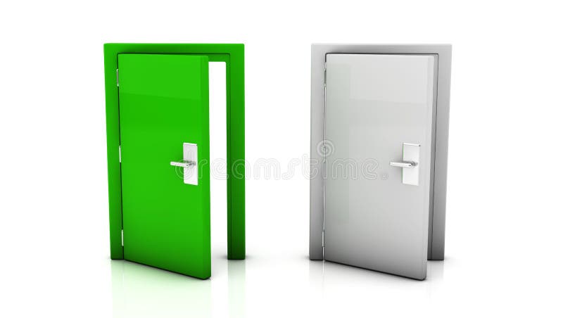 3d door open and close stock illustration. Illustration of election ...
