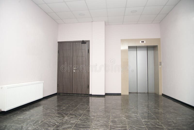 Two Doors of Elevators in Modern Business Building. Stock Photo - Image ...