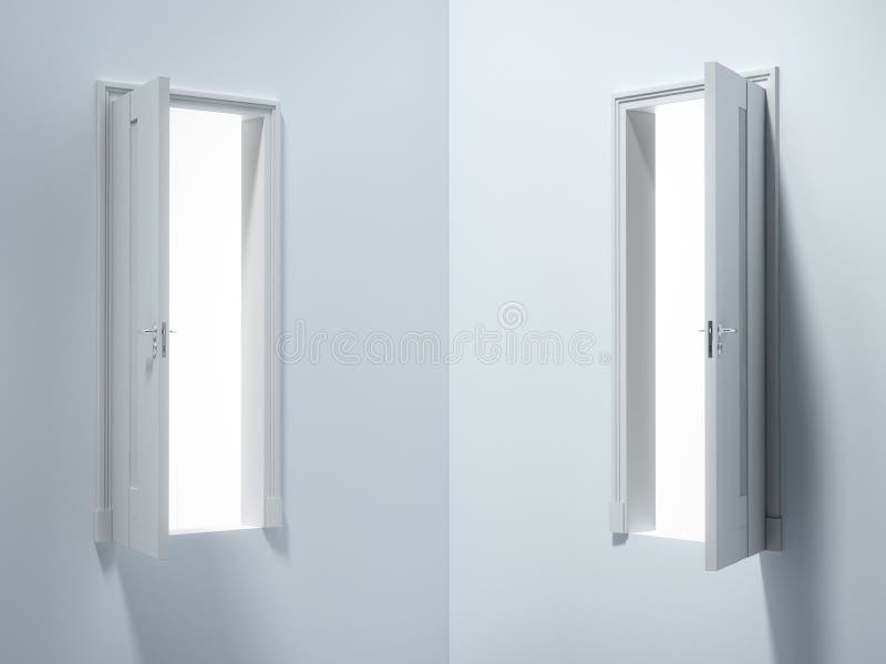 Two doors in room stock illustration. Illustration of material - 34019937