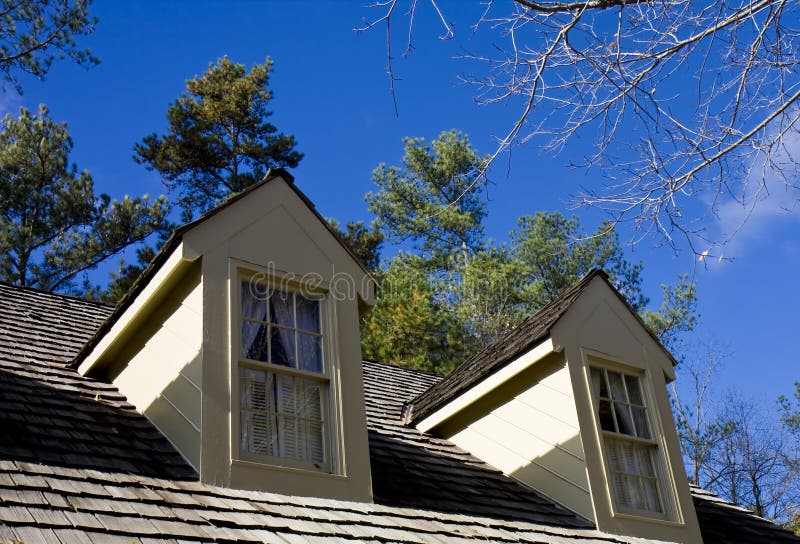 Two Dormers on Shaker Roof stock image. Image of windows - 7767747