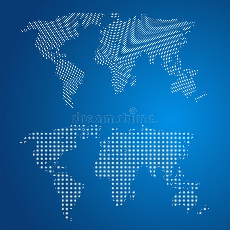Two dotted world maps stock vector. Illustration of editable - 37535490