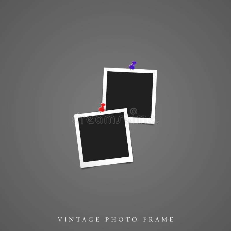 Two Double Unique Blank Vintage Photo Frame Mock-up Stock Vector ...
