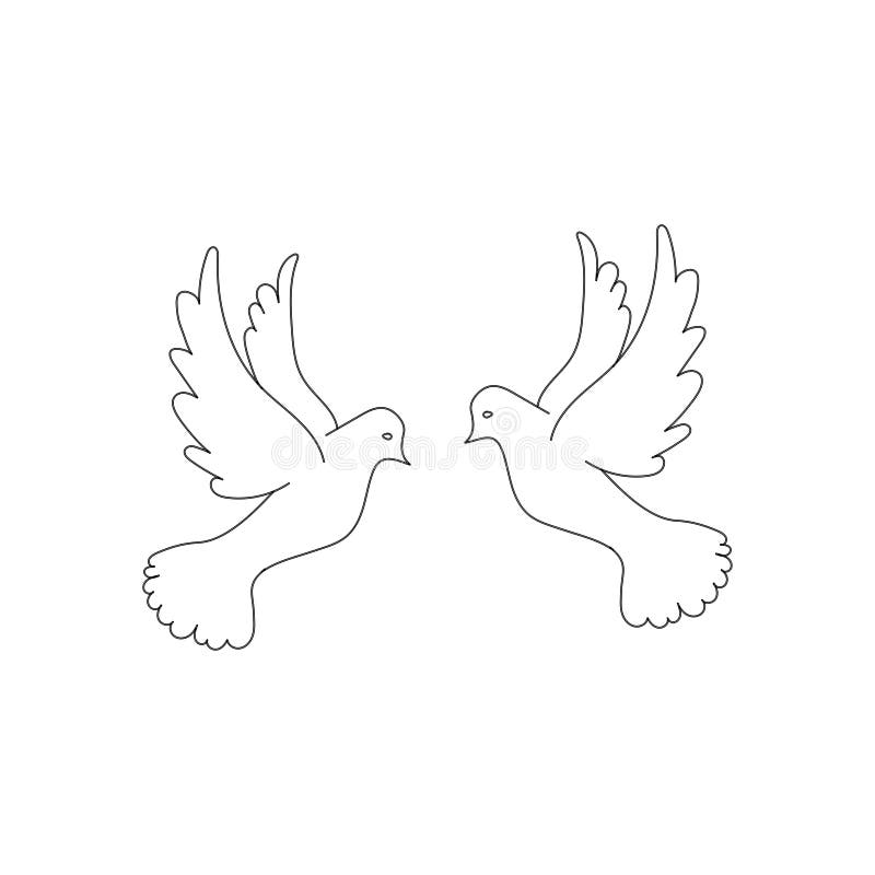 Two Doves. Dove of Peace. Vector Illustration. Stock Vector ...