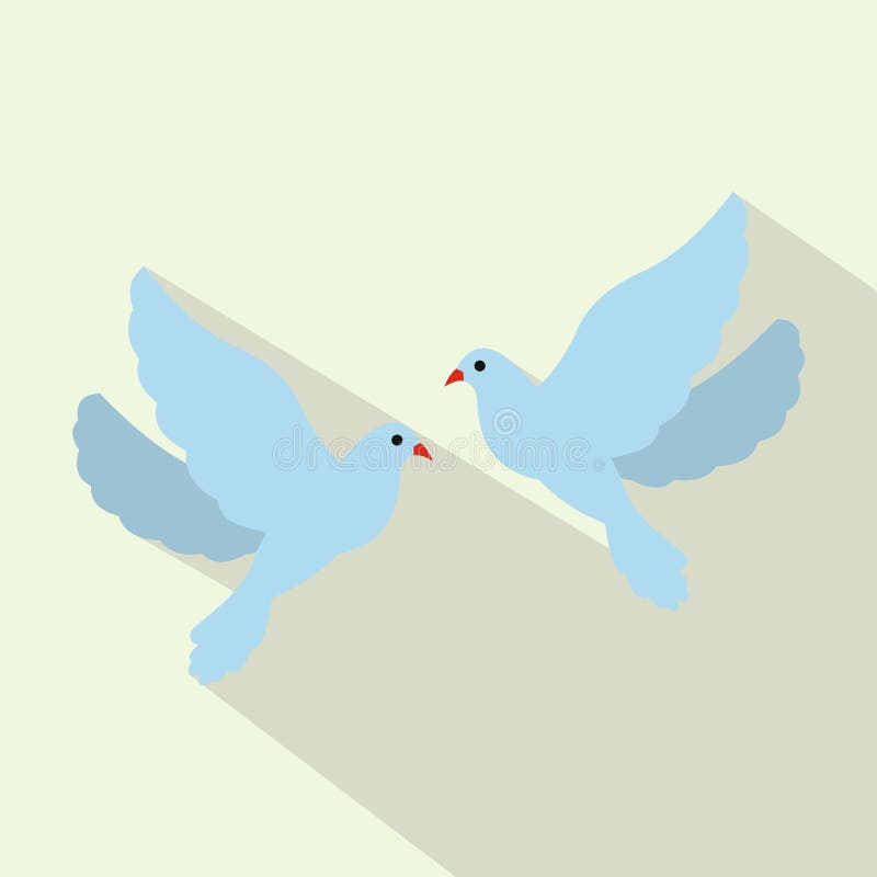 Wedding Two Doves Icon Cartoon Stock Vector - Illustration of design ...