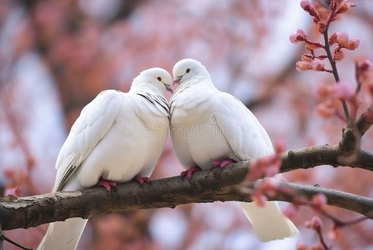 Two Doves in the Tree Pair of Doves Two Doves Stock Illustration ...