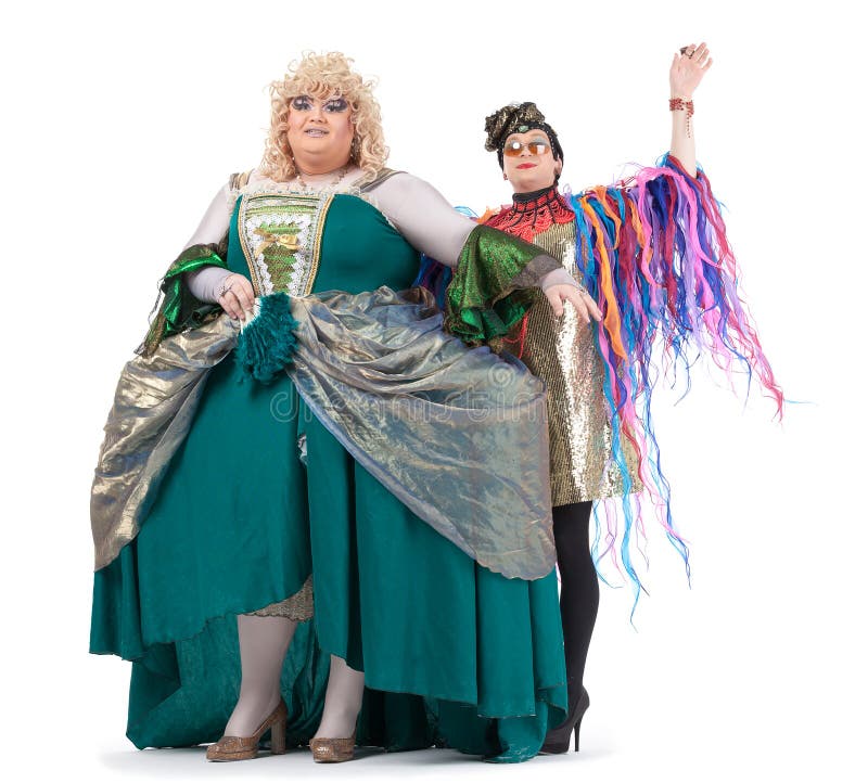 Two Drag Queens Having Fun Performing Together Stock Photo - Image of ...