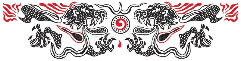 Tattoo set Dragons stock vector. Illustration of circle - 12471363