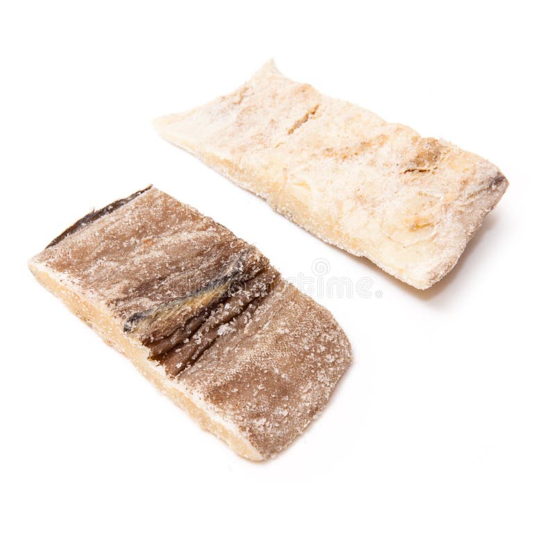 Two Dried Salt Cod Fillets Isolated Stock Image - Image of pieces ...