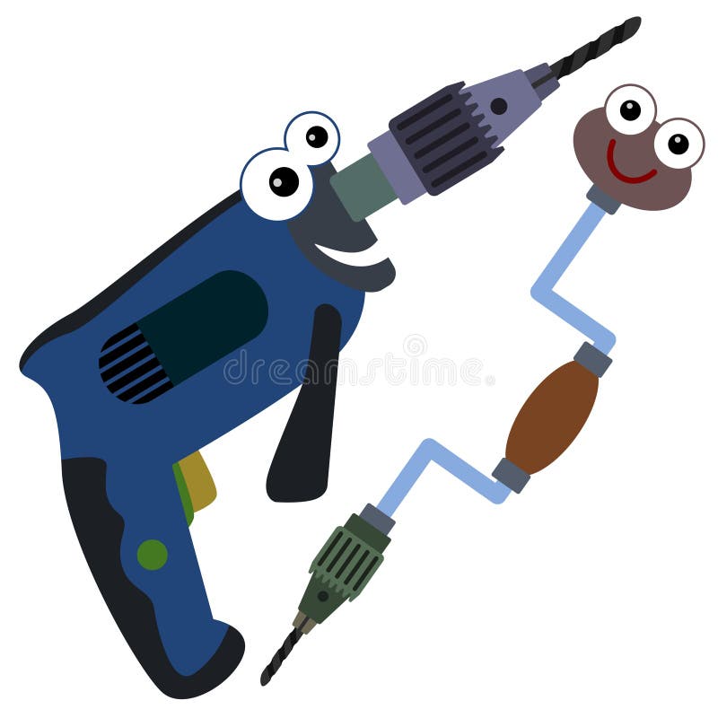 Two drills stock illustration. Illustration of device - 30657800
