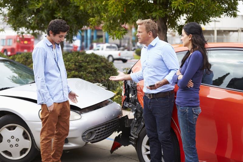 Two Drivers Arguing after Traffic Accident Stock Photo - Image of ...
