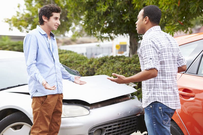 Two Drivers Arguing after Traffic Accident Stock Photo - Image of ...