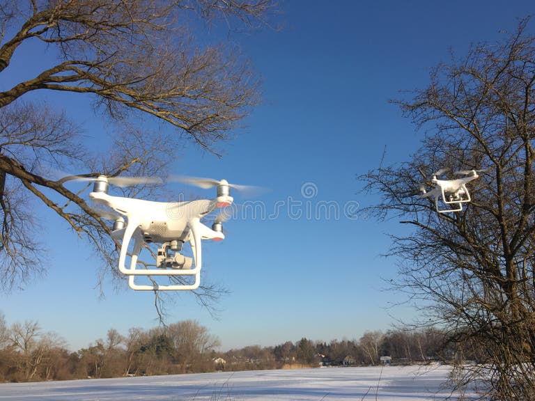 Two Drones Flying on the Sky Stock Image - Image of drones, drone ...