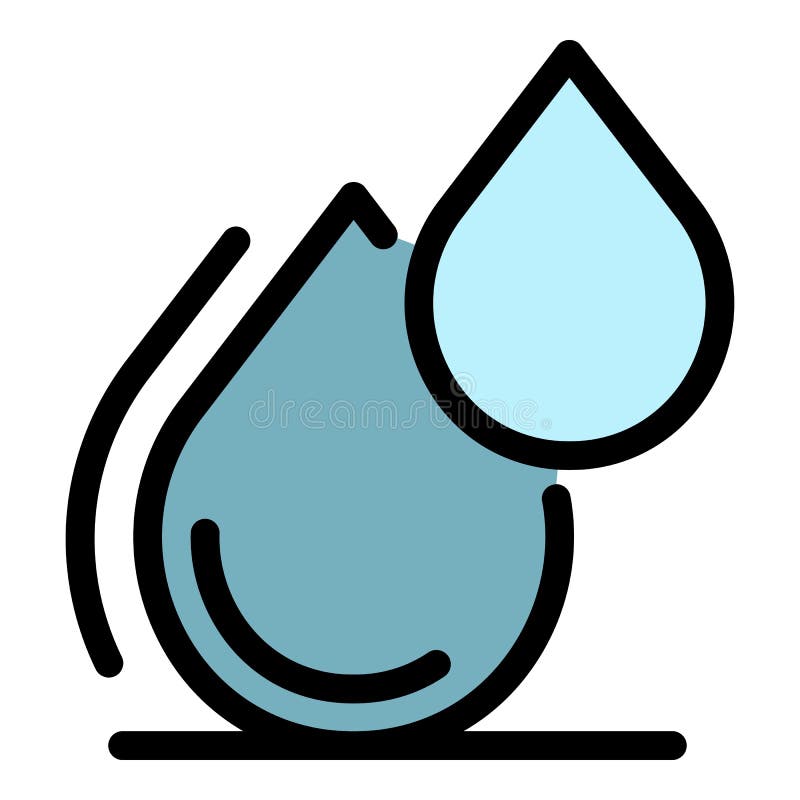 Two Drops Icon Color Outline Vector Stock Vector - Illustration of ...