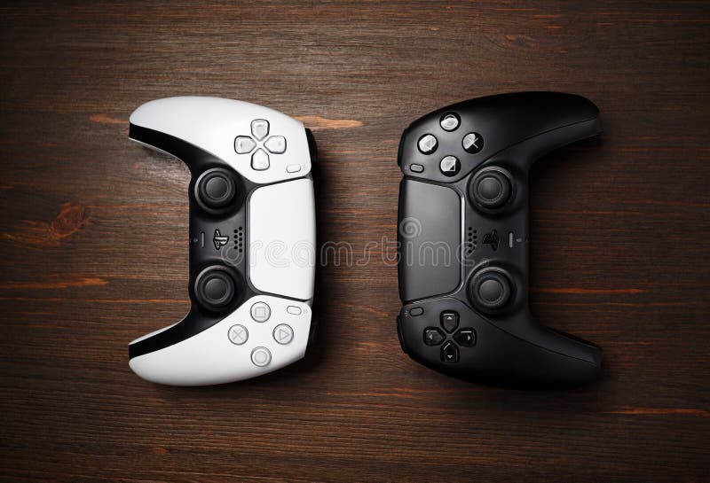 Two DualSense controllers editorial photo. Image of objects - 269026301