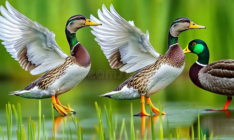Two Ducks in Flight, Taking Off from Water Stock Footage - Video of ...