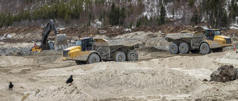 Two dump trucks stock photo. Image of adventure, gravel - 346865272