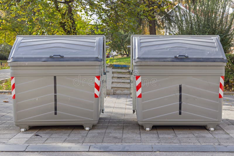 Two Dumpster Bins stock image. Image of city, container - 234774367