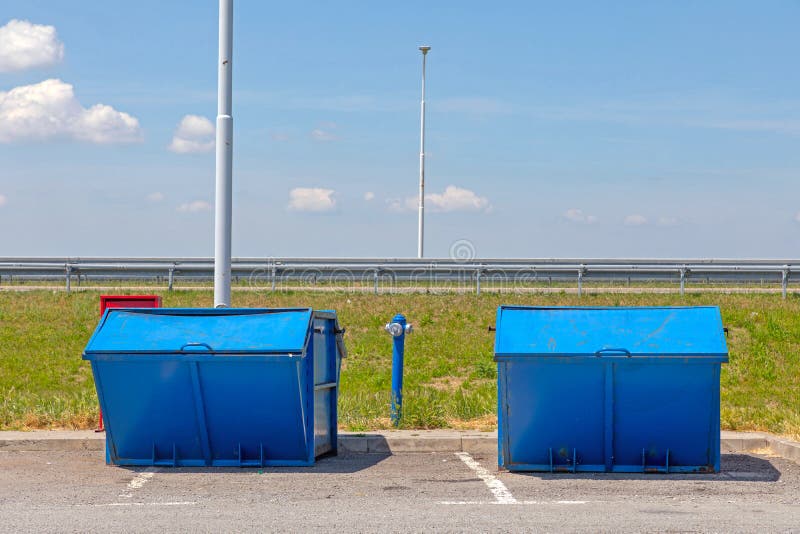 Two Dumpster Containers stock photo. Image of metal - 227658942