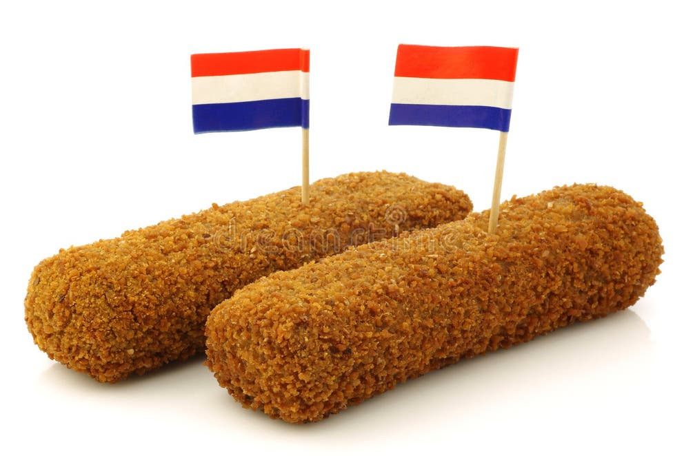 Two Dutch Snacks Called Kroket Stock Image - Image of white, toothpick ...