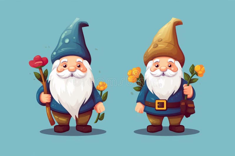 Two Dwarfs in Cartoon Style Stock Illustration - Illustration of luck, leprechaun: 309821143