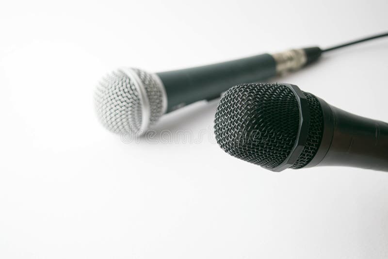 Two Dynamic Microphones on White Background Stock Photo - Image of ...