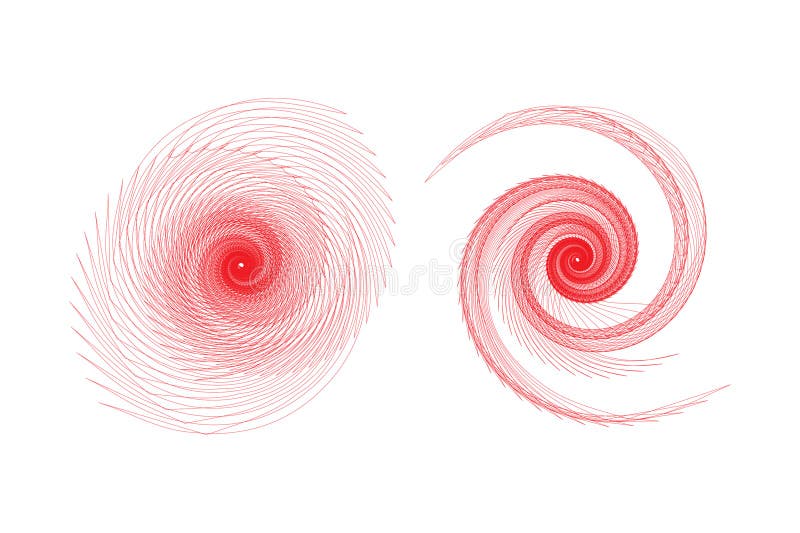 Red Spirals Abstract Forms Evoking Motion and Energy. Stock ...