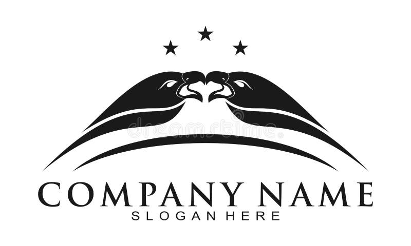 Two Eagle Head Illustration Vector Logo Stock Illustration ...