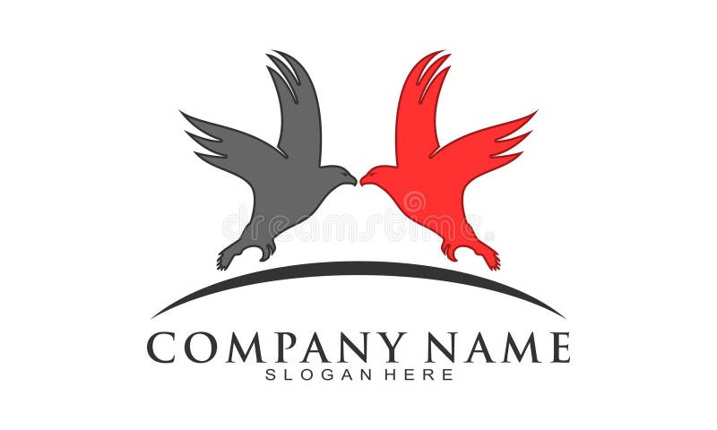 Two Eagle Illustration Vector Logo Stock Vector - Illustration of icon ...