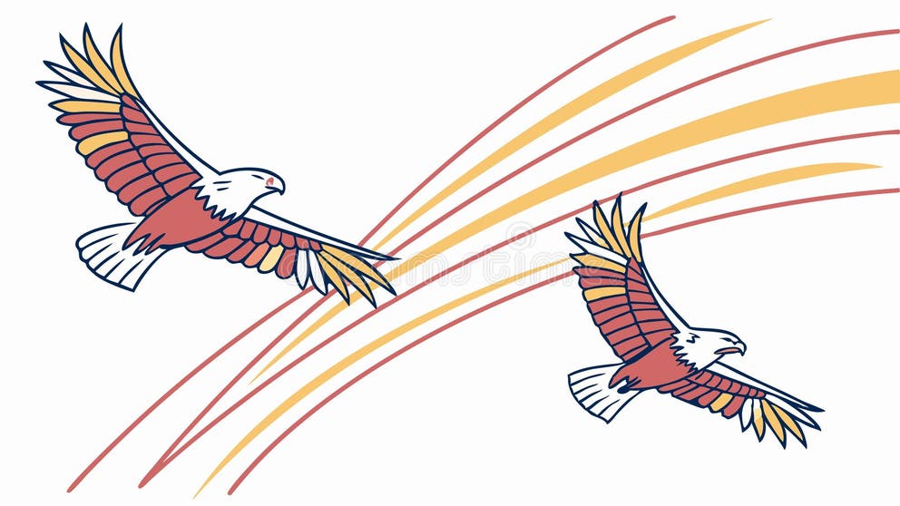 Two Eagles Flying Abstract Motion Design Vector Design Generative AI ...