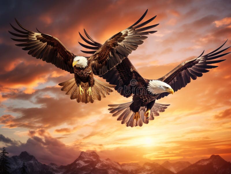 Two eagles stock illustration. Illustration of eagle - 293695369