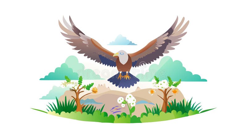 Two Eagles Soaring Over Mountains Icon, Vector Design Generative AI ...