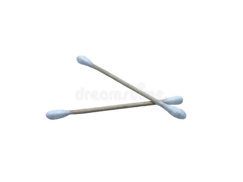Two Ear Cotton Swabs Isolated on White Background Stock Image - Image ...