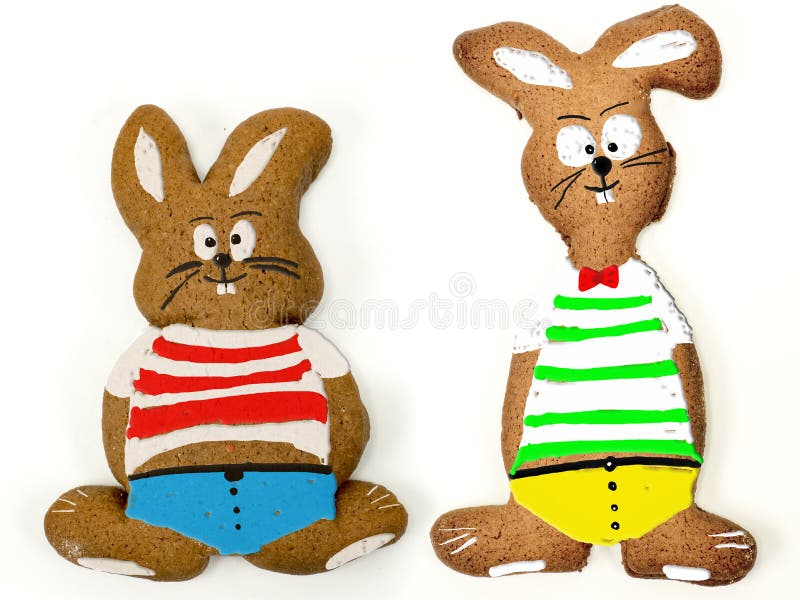 Two Easter bunnies stock photo. Image of march, easter - 66667210