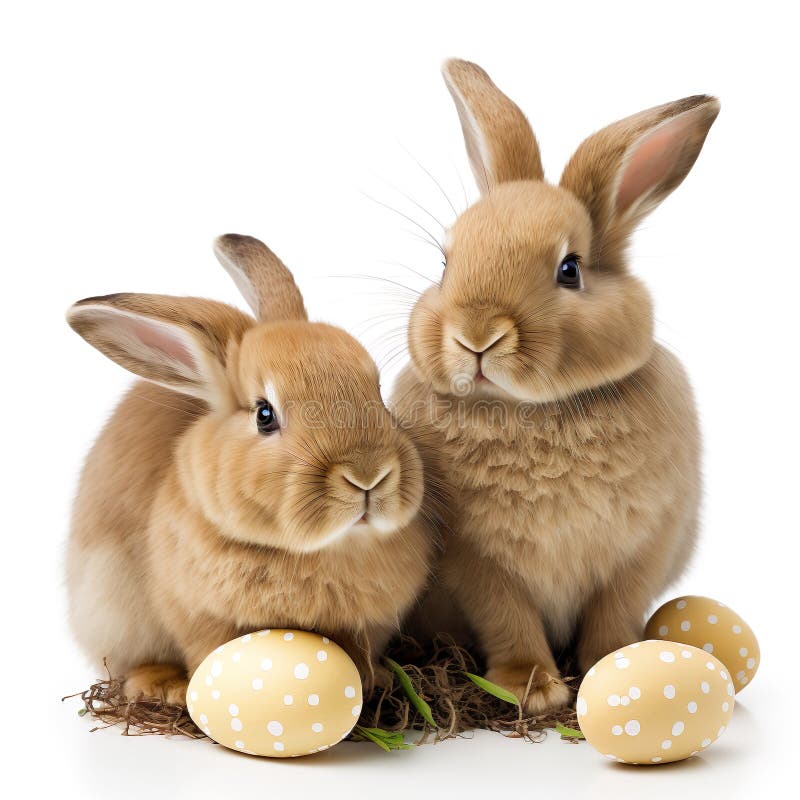 Two Easter Bunnies with Eggs Stock Illustration - Illustration of eggs ...