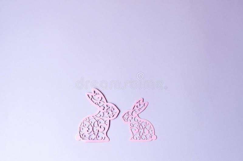 Two Easter Bunny Cut Out of Pink Paper Stock Photo - Image of colorful ...