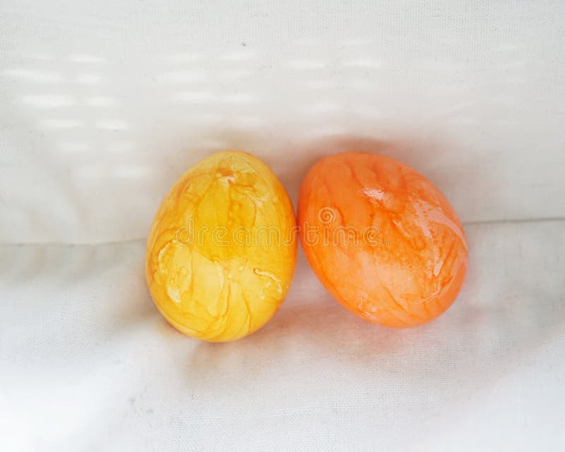 Two Easter Eggs in White Basket Creative White Background Stock Image ...