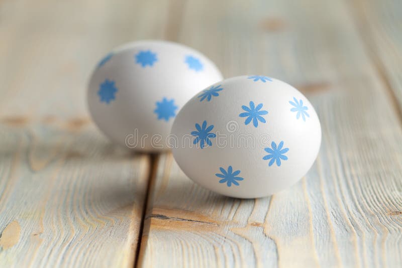 Two Easter Eggs on Wooden Background Stock Image - Image of wall ...