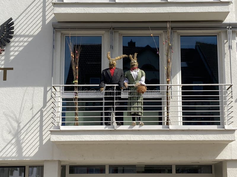 Two Easter Rabbits at the City Hall Editorial Image - Image of house ...